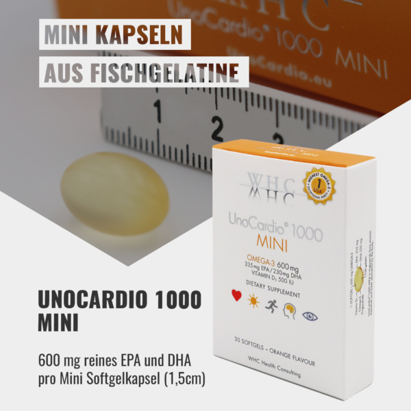 WHC - UnoCardio 1000 + Vitamin D Omega 3 Kapseln Mini